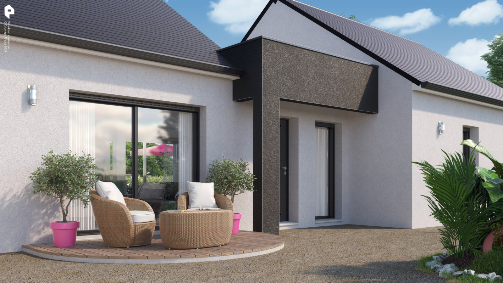 Modèle BOREALE : Maison de plain-pied 4 chambres avec un garage ...