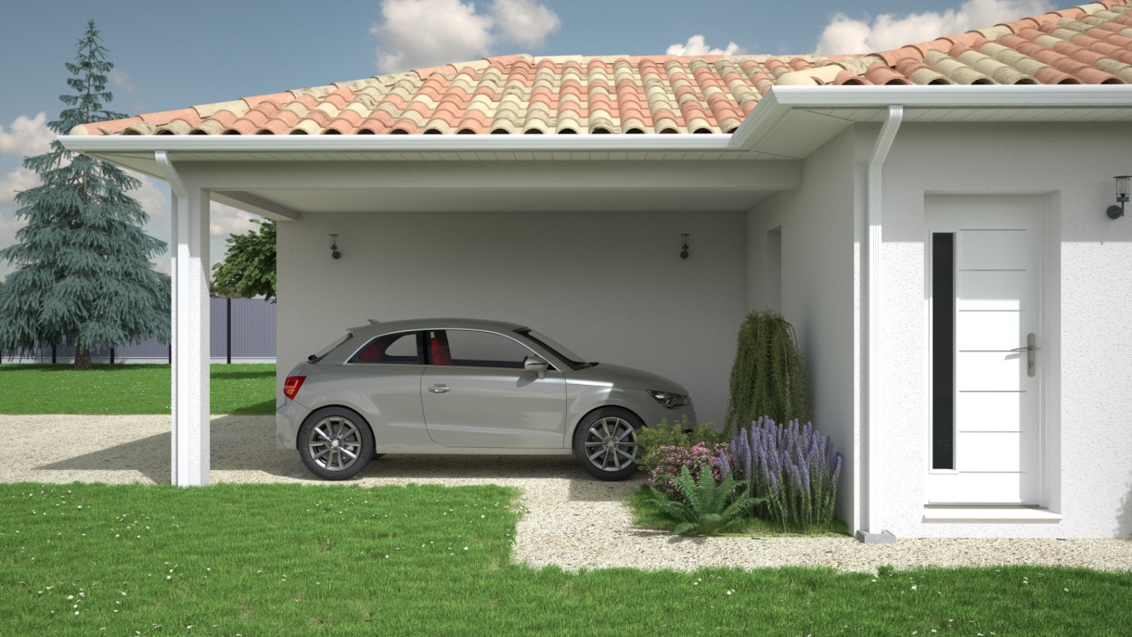 Modèle BEDENAC : Maison de plain-pied 3 chambres avec un garage ...