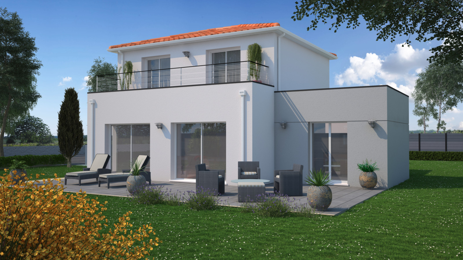 Modèle PESSAC : Maison à étage 4 chambres avec un garage - Mortier ...