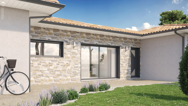 Modèle TOUVERAC : Maison de plain-pied 5 chambres avec un garage ...