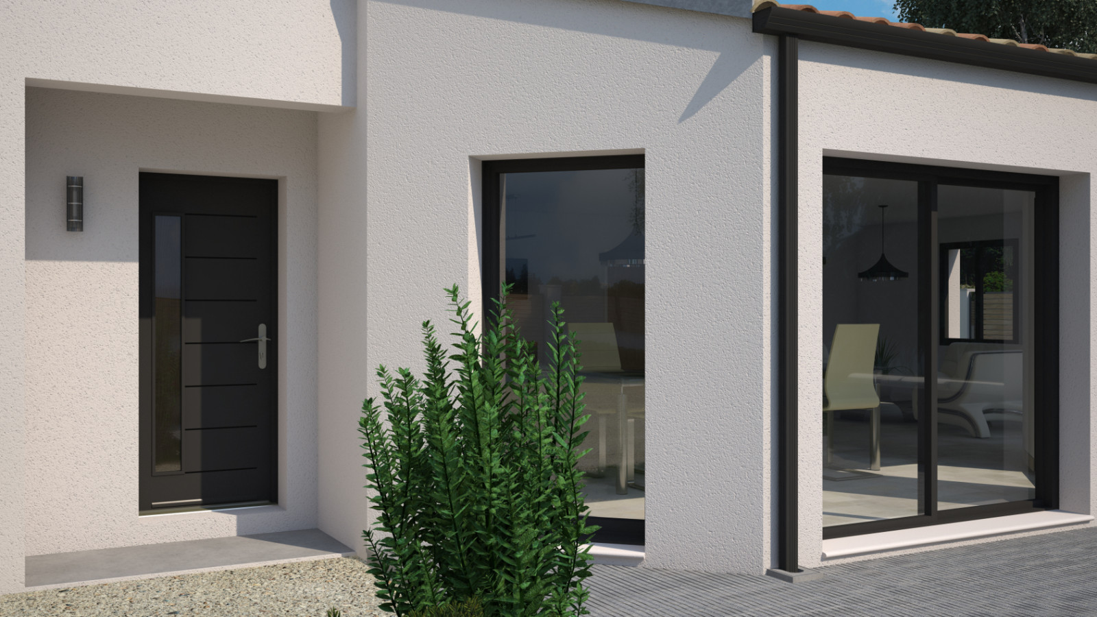 Modèle LA TRANCHE : Maison de plain-pied 3 chambres avec deux garages ...