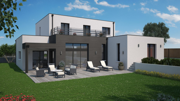 Modèle MOISSAN : Maison à étage 3 chambres avec un garage - Mortier ...